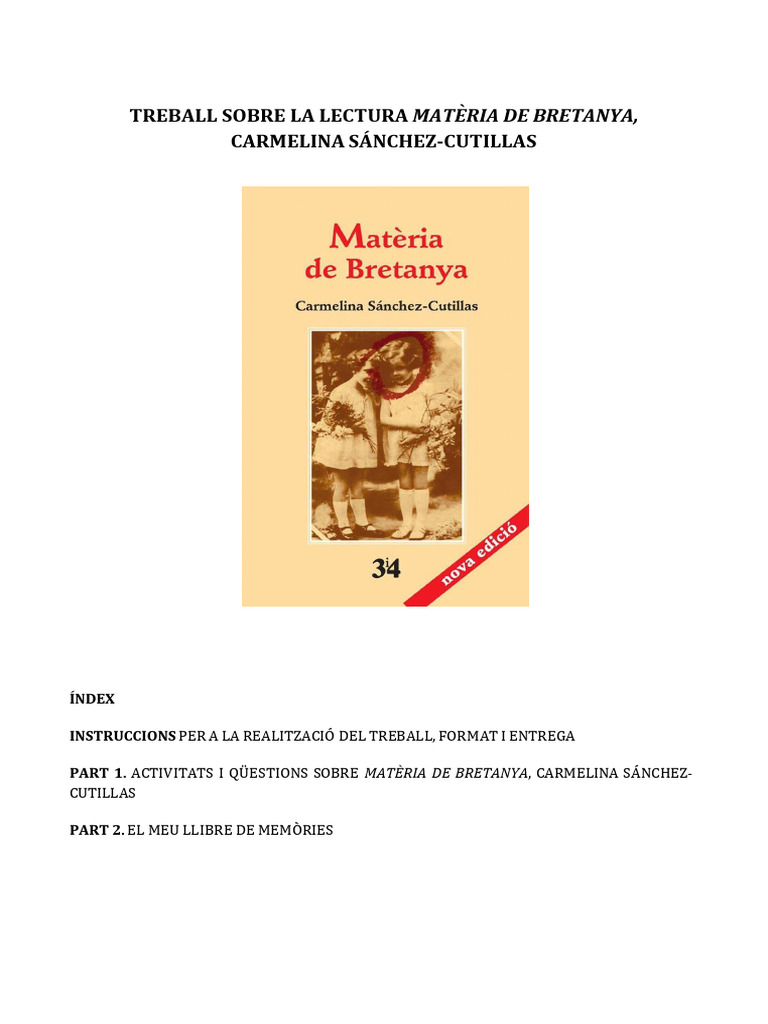 Matèria - de - Bretanya - Treball. Iván Guillem Babiloni 1batxa | PDF