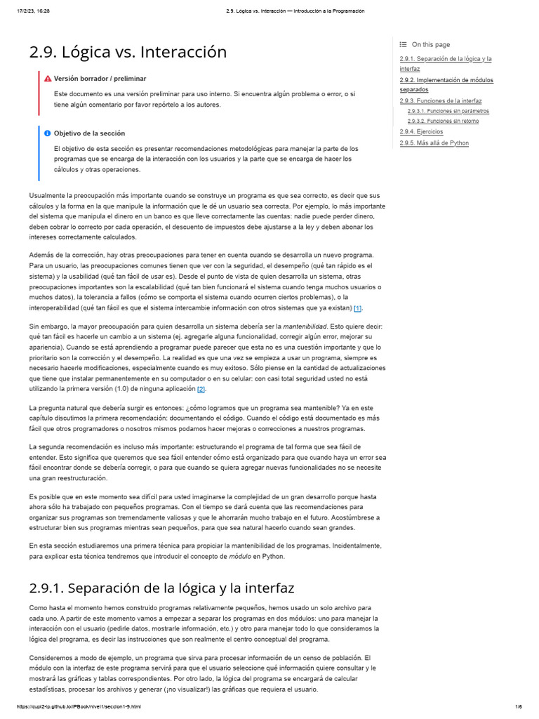 2.9. Lógica vs. Interacción - Introducción A La Programación | PDF ...