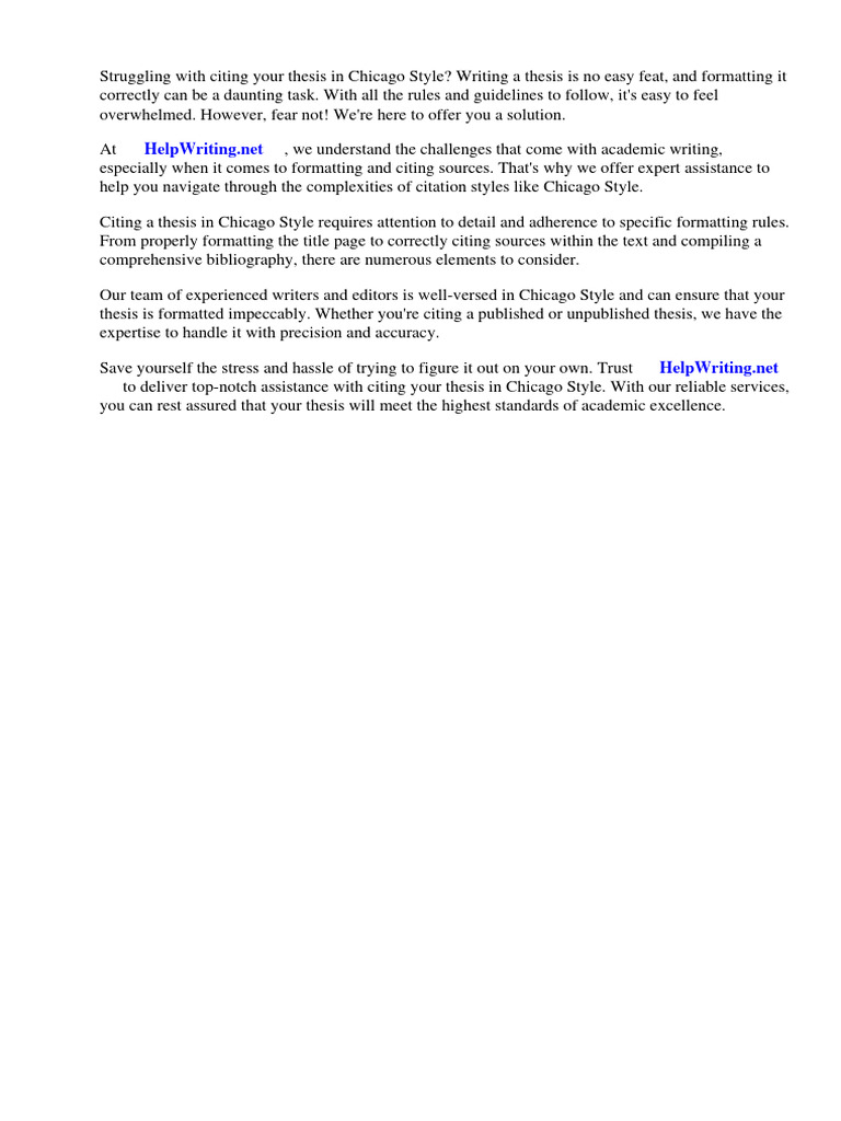 How To Cite A Thesis in Chicago Style | PDF | Citation | Apa Style