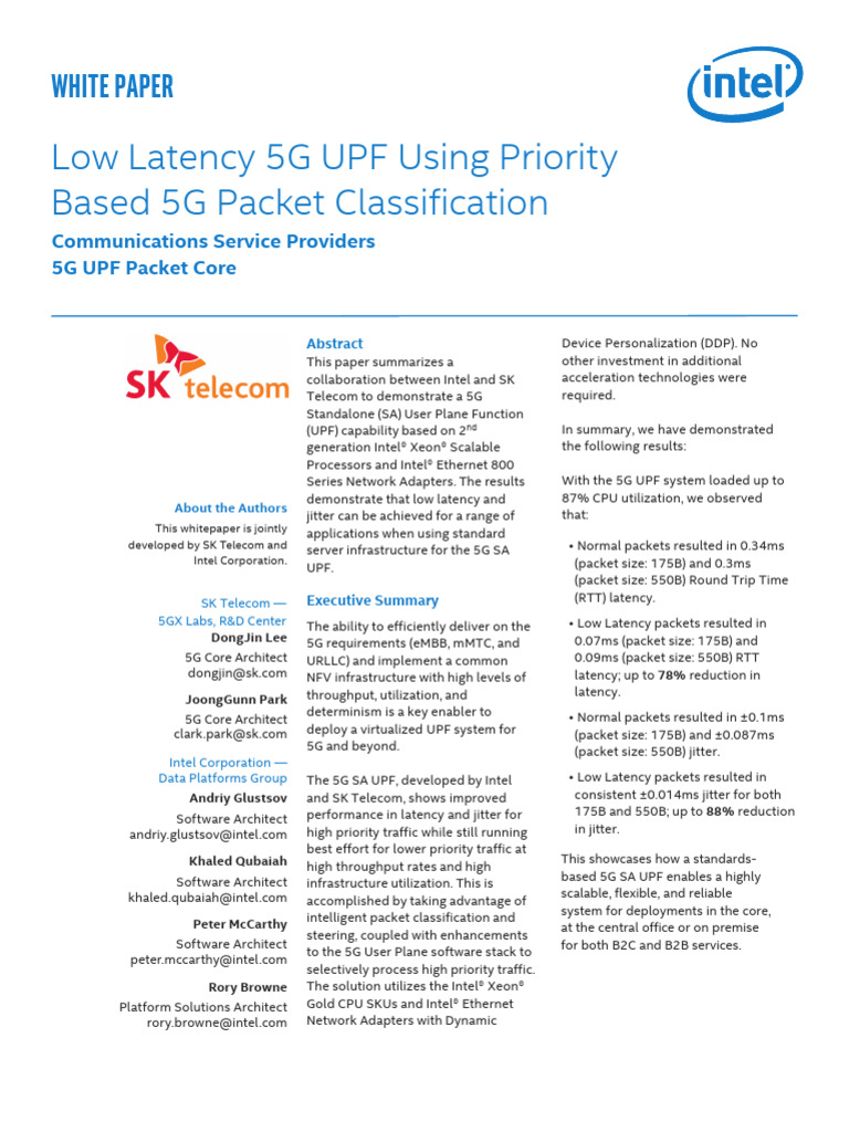 Low Latency 5g Upf Using Priority Based 5g Packet Classification Pdf Network Interface