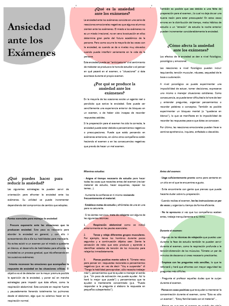 Ansiedad exámenes | PDF | Ansiedad | Las emociones
