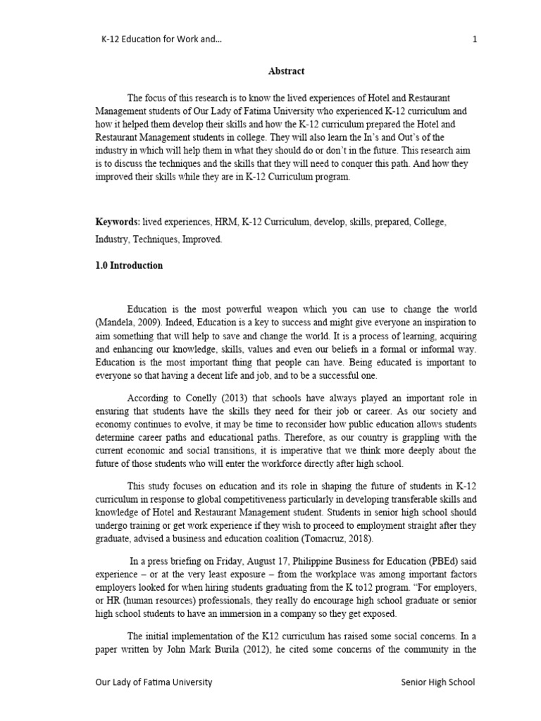 HUMSS8 K 12 Education For Work And... | PDF | Curriculum | Human ...
