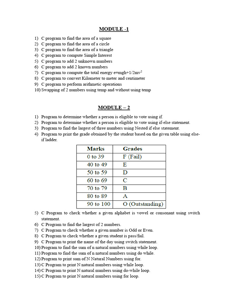 List Of C Programs Pdf String Computer Science Matrix Mathematics 8785