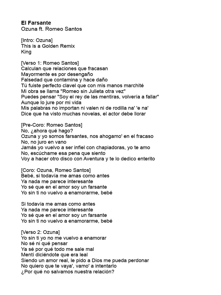 farsante_ozuna | PDF | Amor