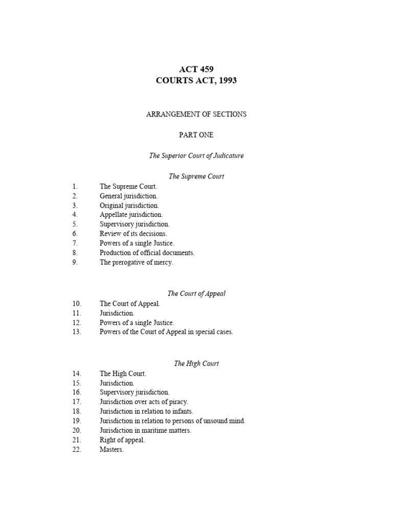 Courts Act 1993: Jurisdiction Overview | PDF | Appellate Court | Appeal
