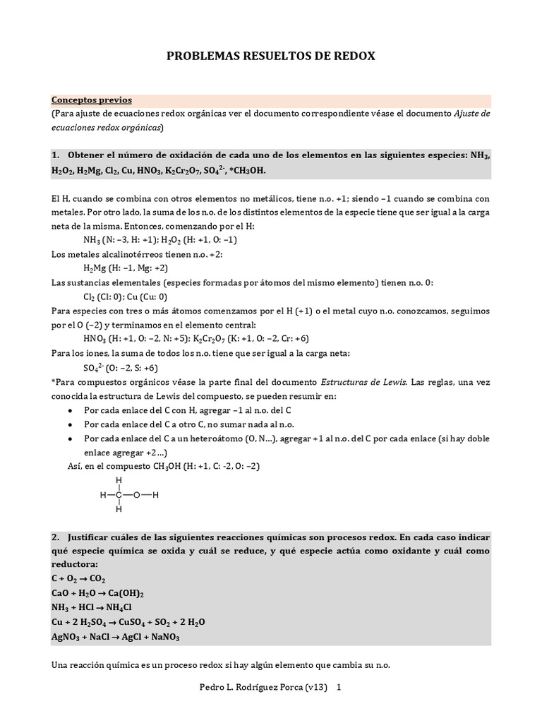 Soluciones Redox Pdf Redox Electrodo