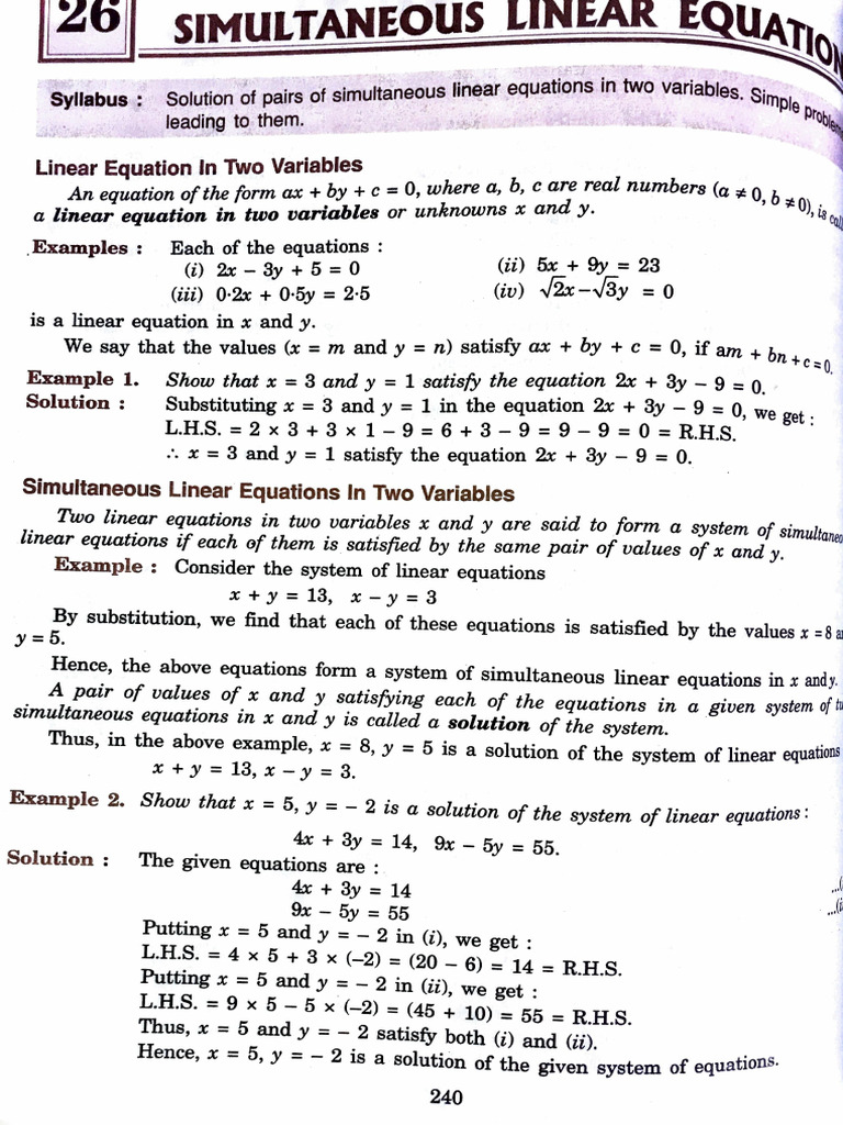 Simultaneous Equations Handout | Download Free PDF | Equations ...