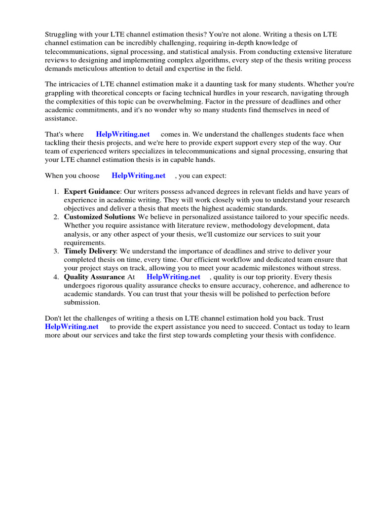 Lte Channel Estimation Thesis | PDF | Orthogonal Frequency Division Multiplexing | Lte ...