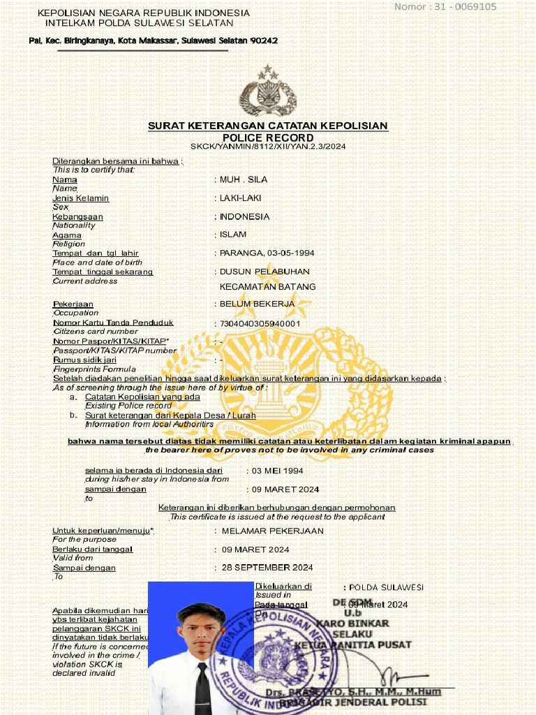 SKCK Muh - Sila | PDF