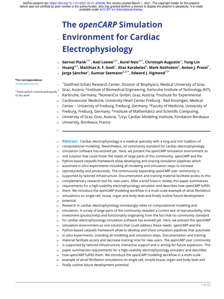 The_openCARP_Simulation_Environment_for_Cardiac_El | PDF | Simulation | Finite Element Method
