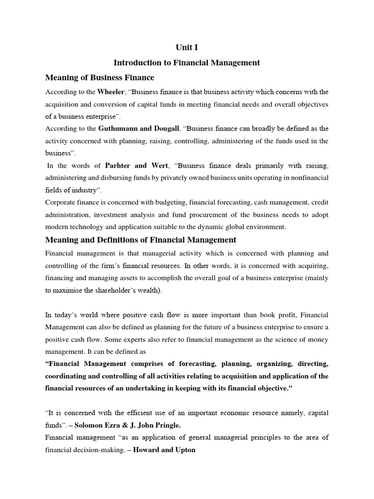 Introduction to Financial Management | PDF | Dividend | Financial Capital