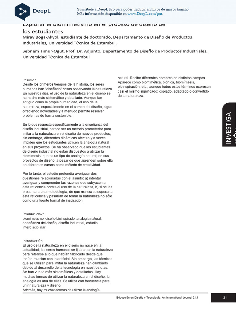 Lecture 1 - Exploring Biomimicry in The Students' Design Process Es ...