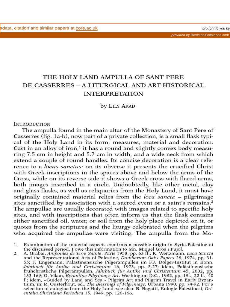 The Holy Land Ampulla of Sant Pere | PDF | Crucifixion Of Jesus | Jesus