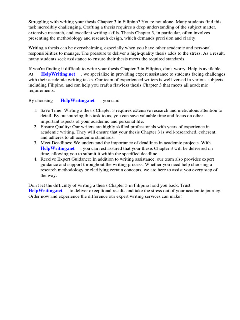 Thesis Chapter 3 Filipino | Download Free PDF | Thesis | Methodology