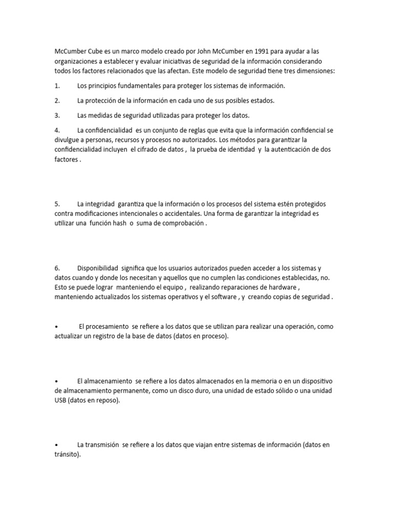 McCumber Cube | PDF | La seguridad informática | Seguridad