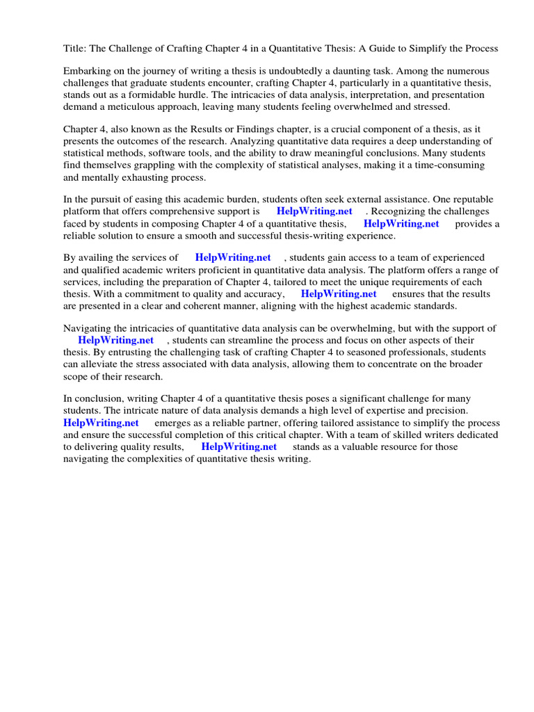 Chapter 4 Thesis Sample Quantitative | Download Free PDF | Quantitative ... Chapter 4 Thesis Sample Quantitative | Download Free PDF | Quantitative ...