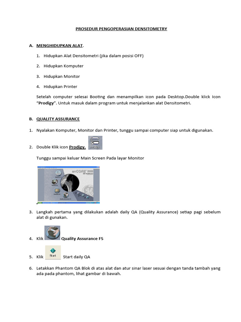 Prosedur Operasi Densitometri Lengkap | PDF