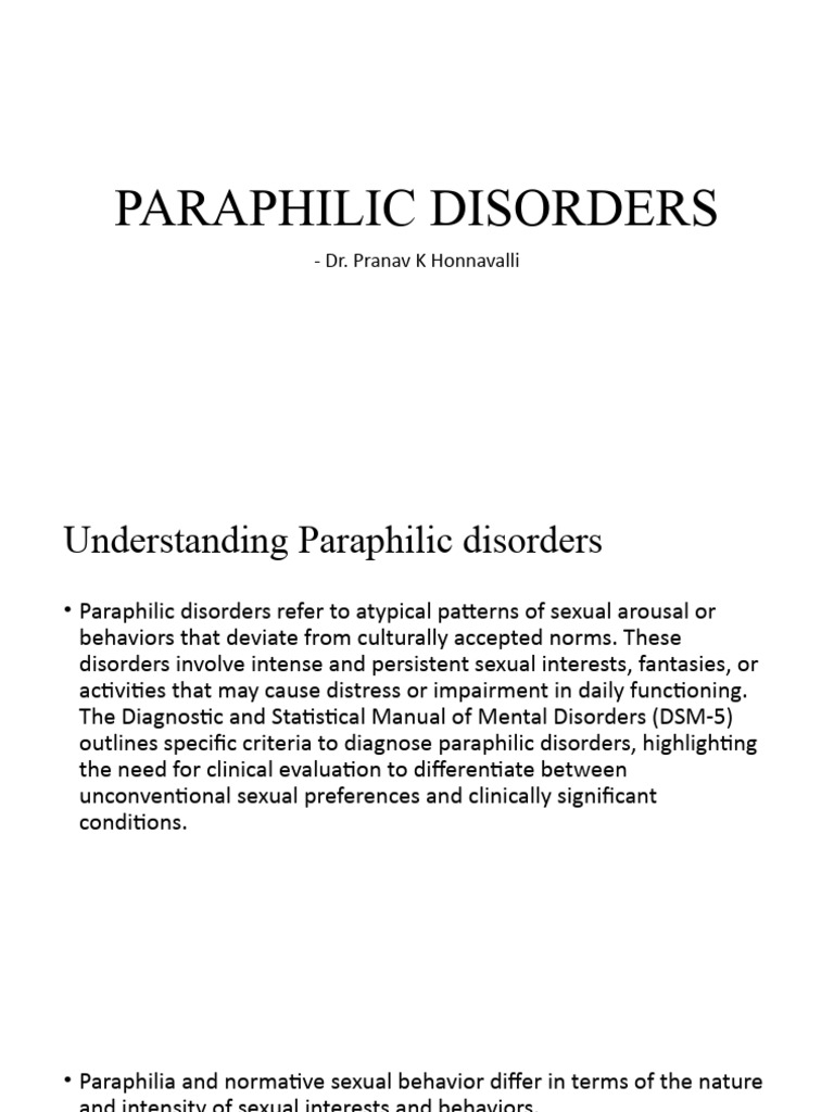 Paraphilic Disorders Pdf Mental Disorder Abnormal Psychology
