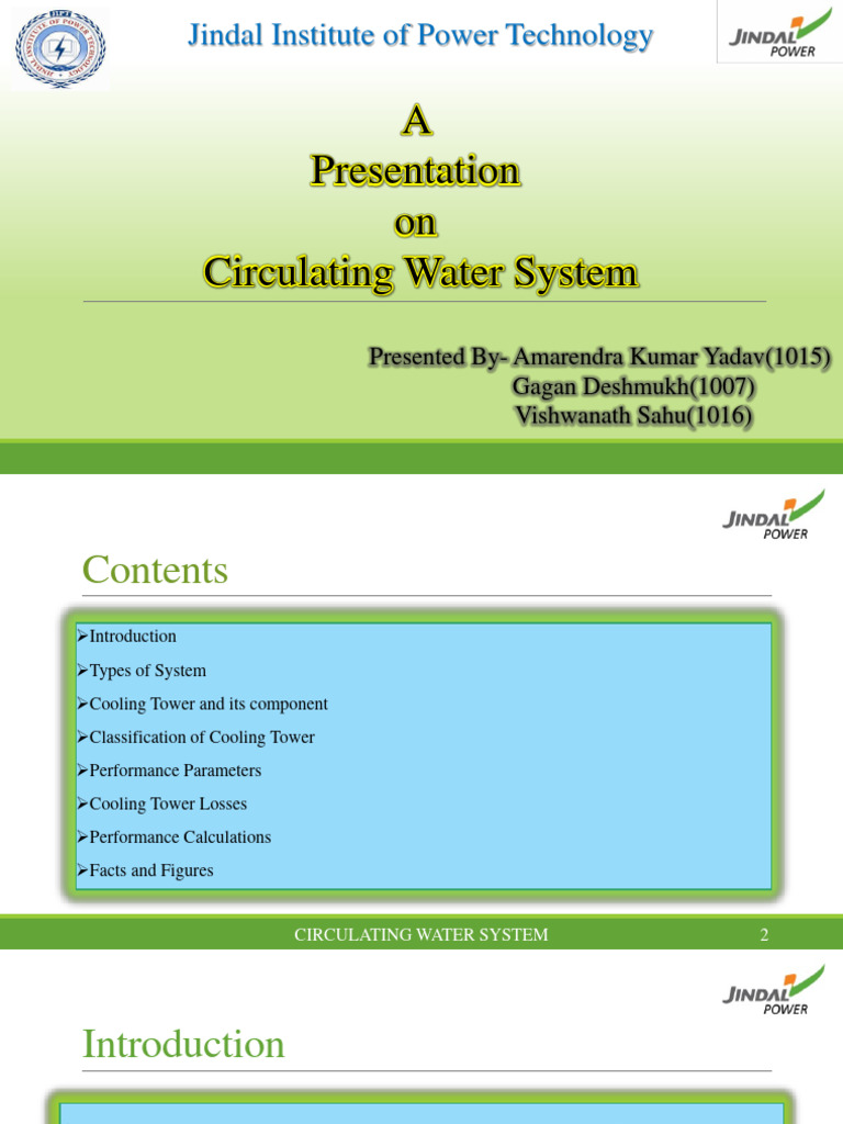 Circulating Water System | PDF | Heat Exchanger | Water