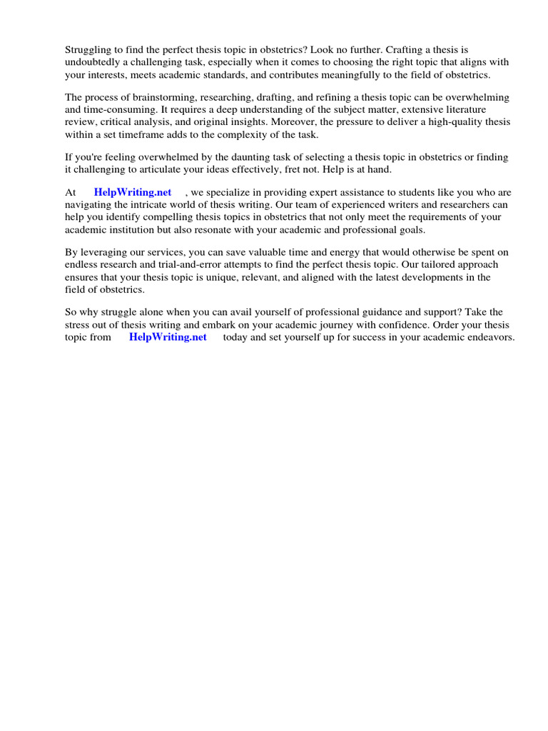 Rguhs Thesis Topics in Obstetrics | PDF | Public Health | Thesis