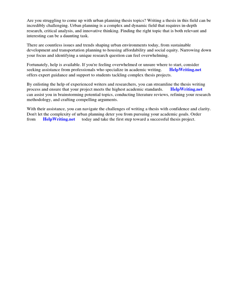 Urban Planning Thesis Topics | Download Free PDF | Urban Design | Urban ...