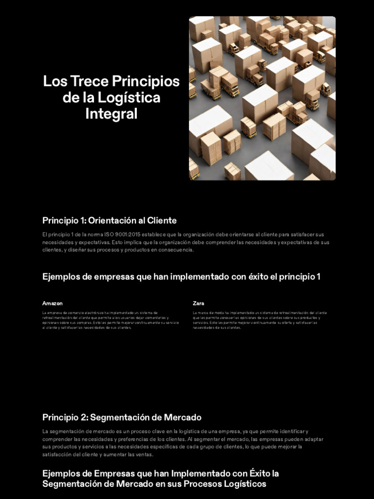Los Trece Principios de La Logistica Integral 2024 2 22 16 59 59 | PDF | Logística | Gestión de ...