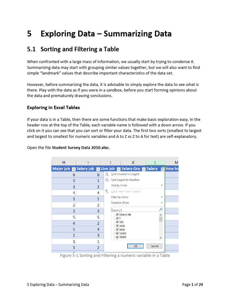 5 Summarizing Data | PDF | Histogram | Microsoft Excel 5 Summarizing Data | PDF | Histogram | Microsoft Excel