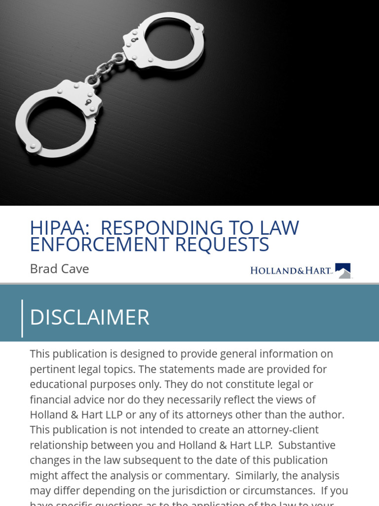 Responding To Law Enforcement | PDF | Health Insurance Portability And ...