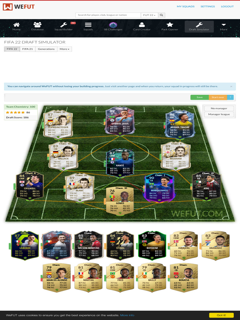 FUT Draft Simulator FIFA 22 Ultimate Team WeFUT 4 | PDF