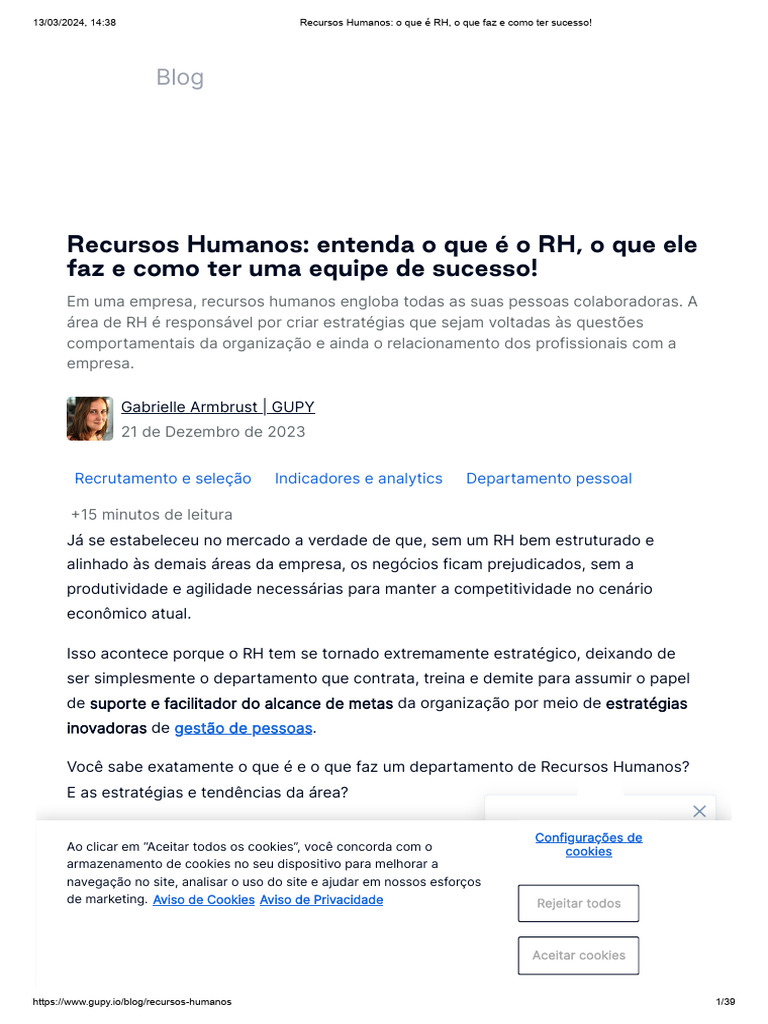 Recursos Humanos - o Que É RH, o Que Faz e Como Ter Sucesso! | PDF | Gestão de recursos humanos ...
