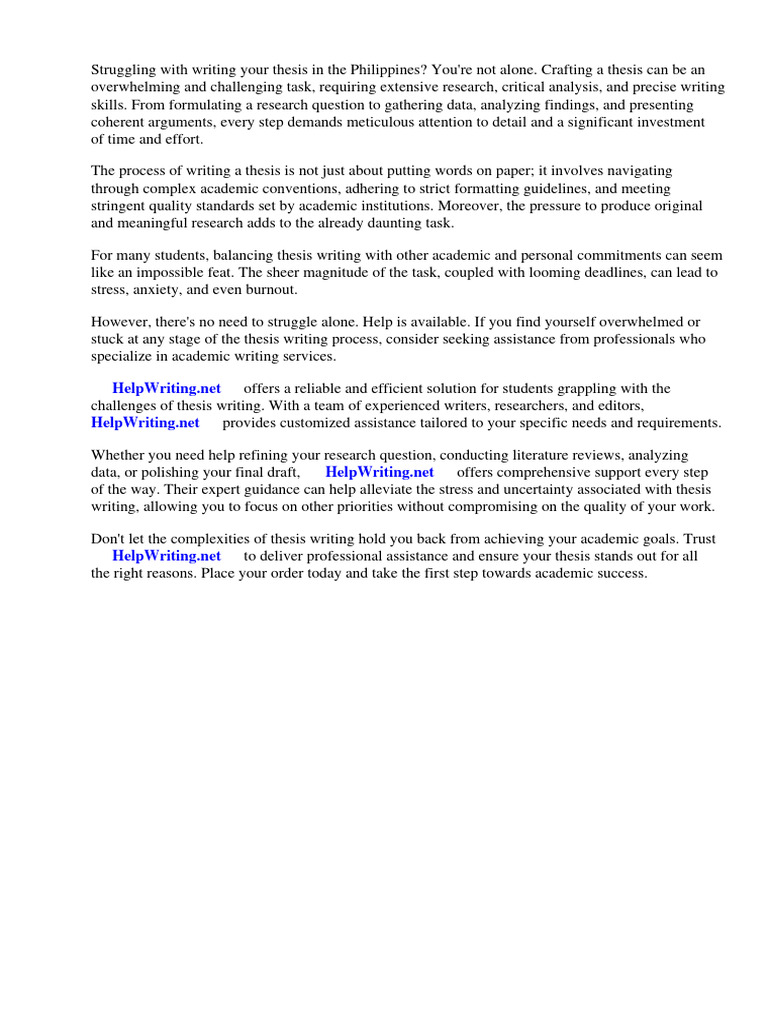 Thesis Philippines Example | PDF | Tagalog Language | Thesis