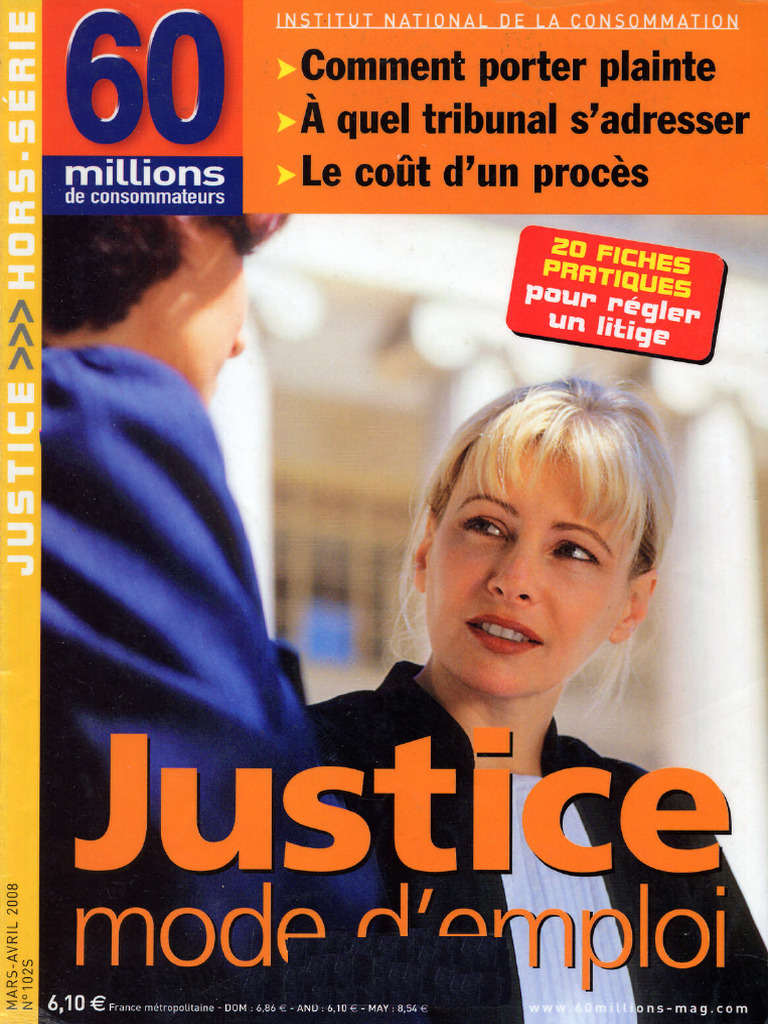 60 Millions de Consommateurs - Mars 2008 La Justice Mode D'emploi | PDF