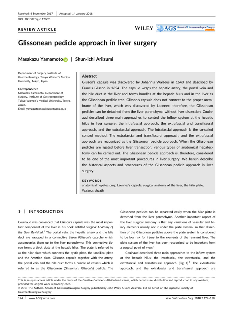 Annals of Gastroent Surgery 2018 Yamamoto Glissonean Pedicle Approach ...