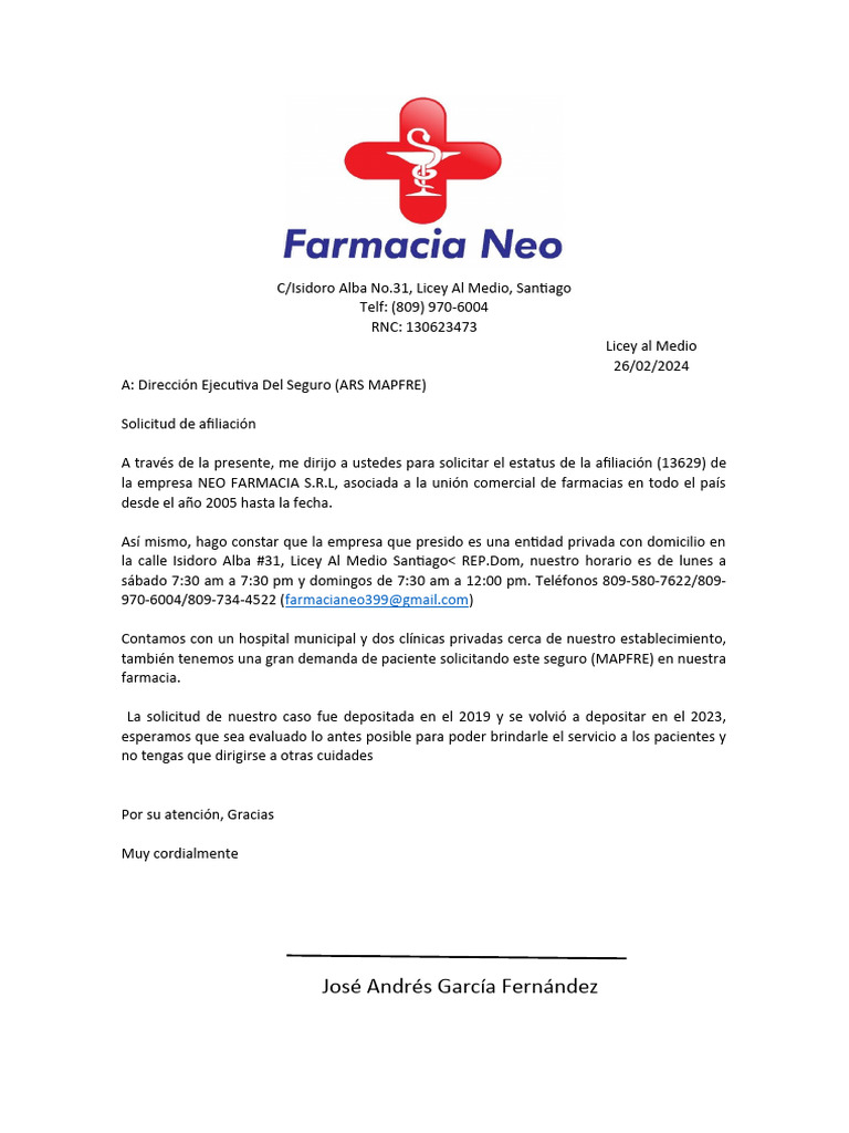 Carta para ARS | PDF