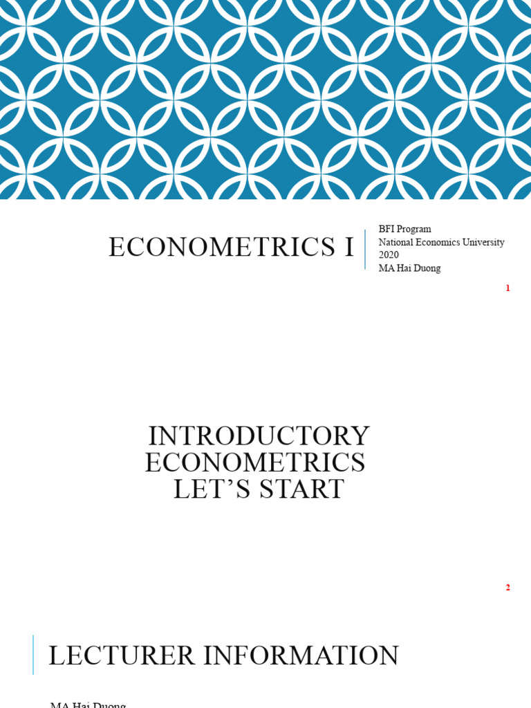 Introductory Econometrics Course Guide | PDF | Econometrics | Time Series