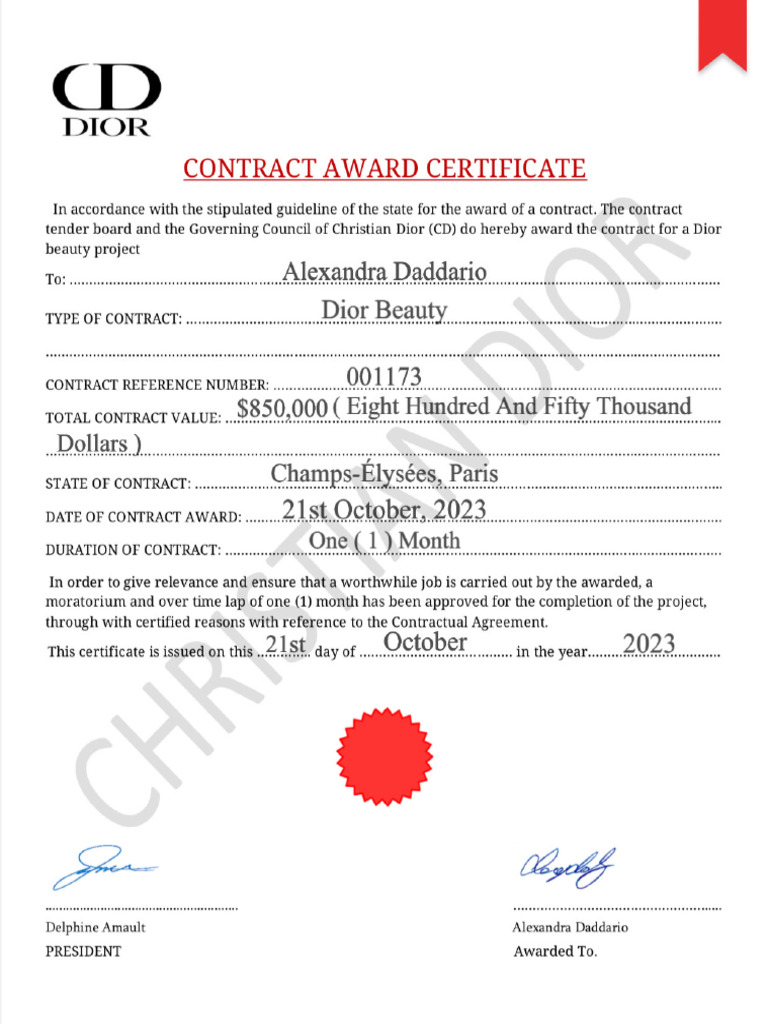 Contract Award Certificate-1 | PDF