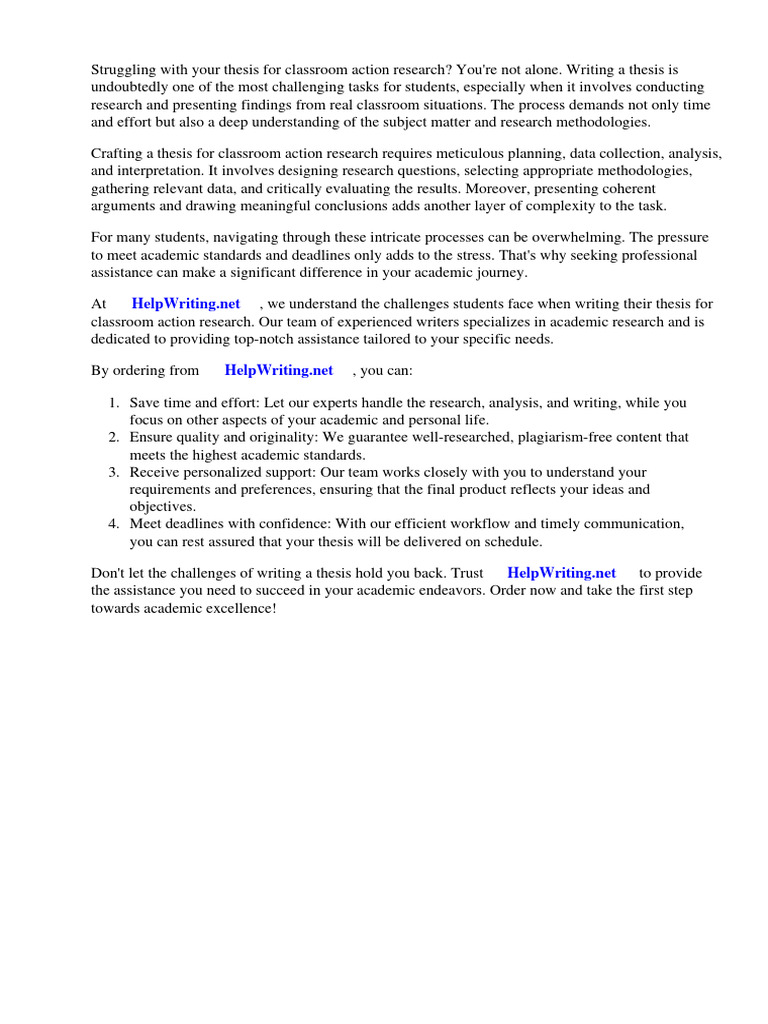 Thesis of Classroom Action Research | PDF | Teachers | Differentiated ...