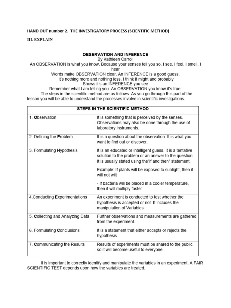 Understanding the Scientific Method | PDF | Experiment | Scientific Method