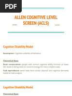 Scoring Tables For Allen Cognitive Level Screen Test | PDF