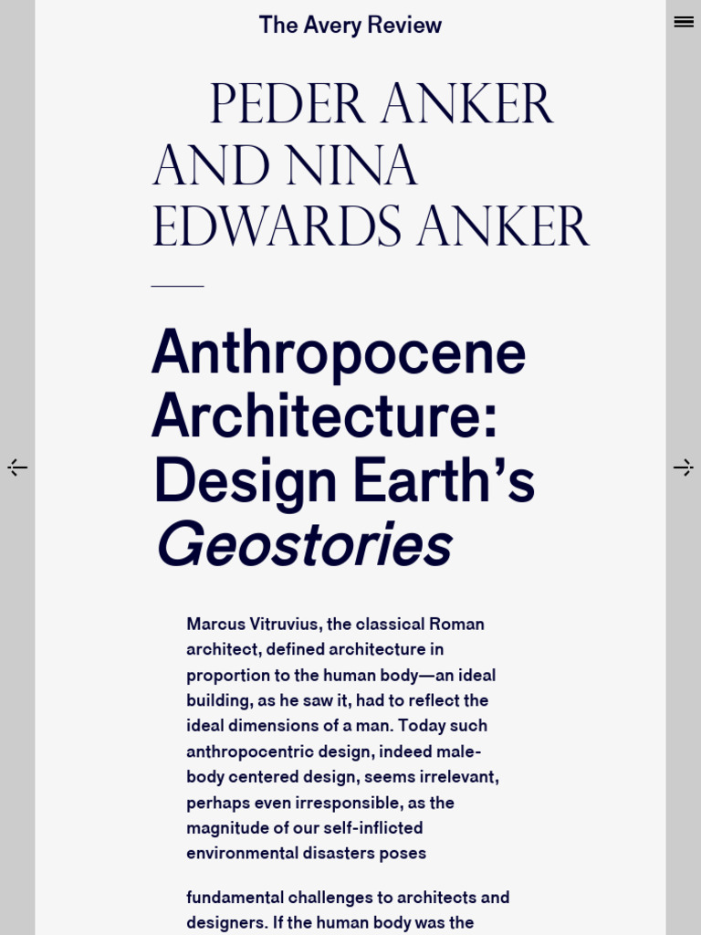 Anthropocene Architecture Design Earths | PDF | Anthropocene | Nature