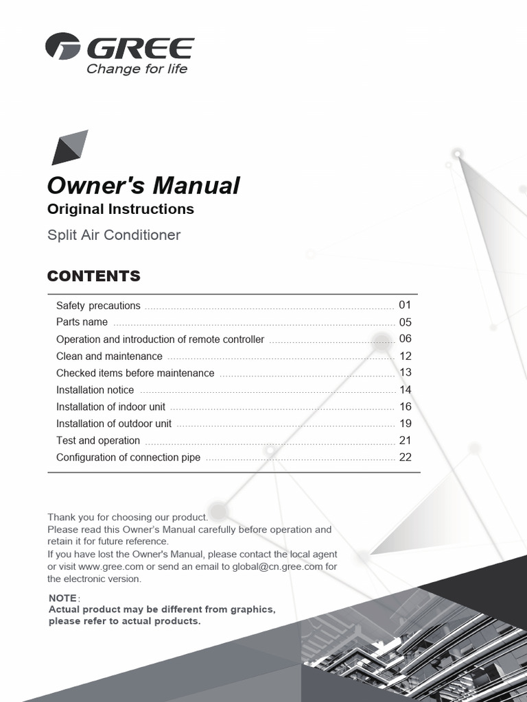 Manual GREE PULAR | PDF | Air Conditioning