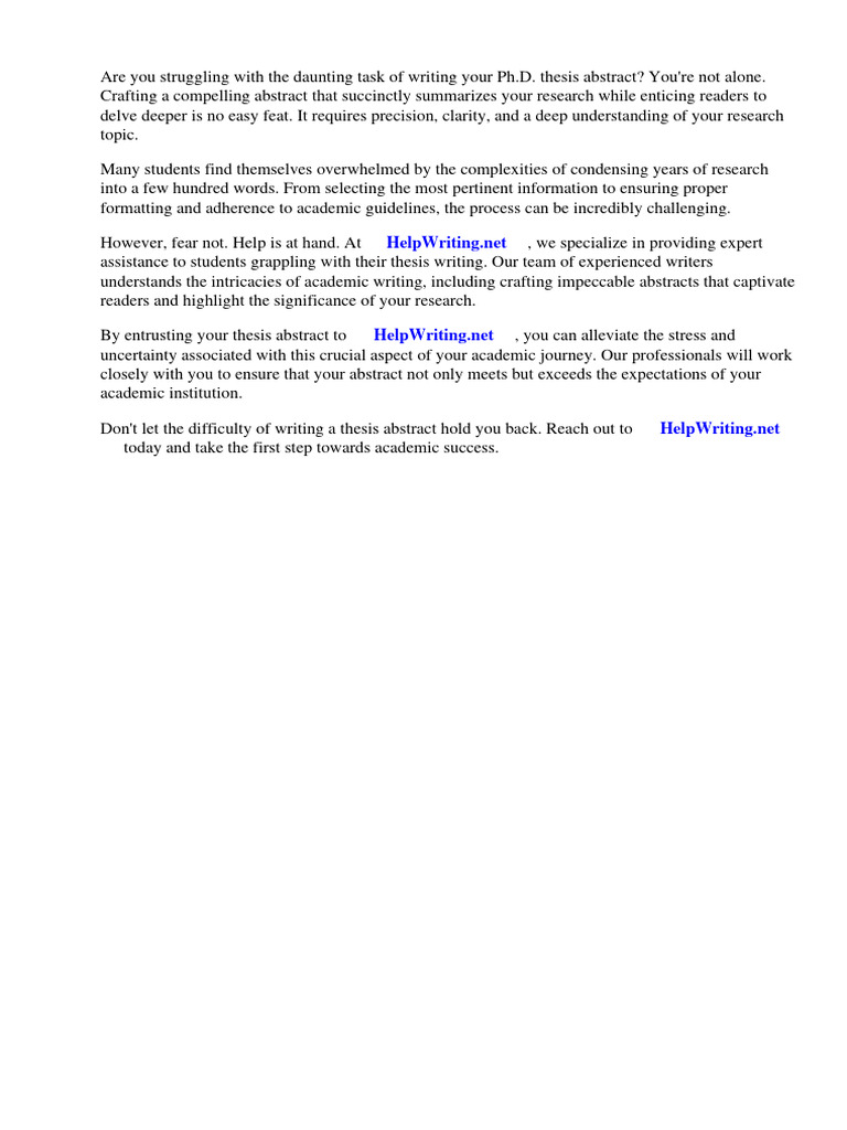 Phd Thesis Abstract Format | PDF | Thesis | Abstract (Summary)