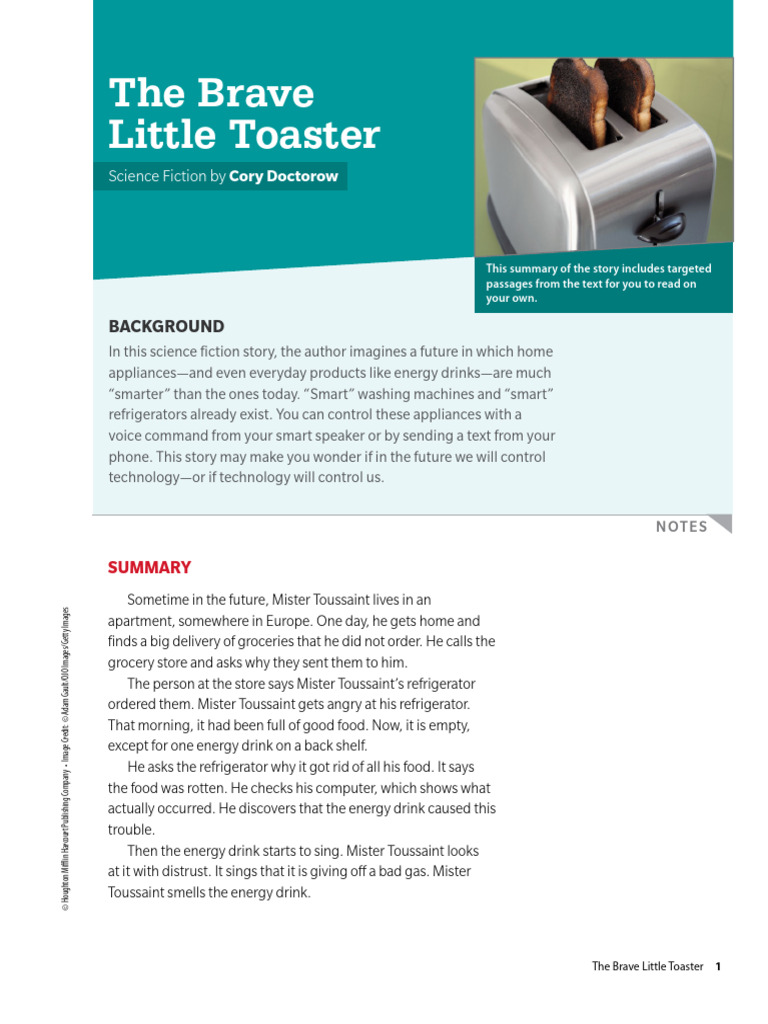 The Brave Little Toaster: Background | PDF