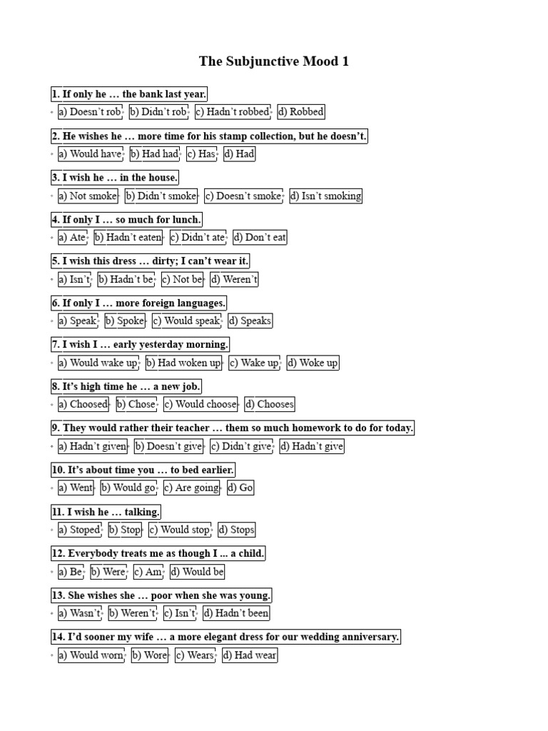 Subjunctive Mood 1 | PDF