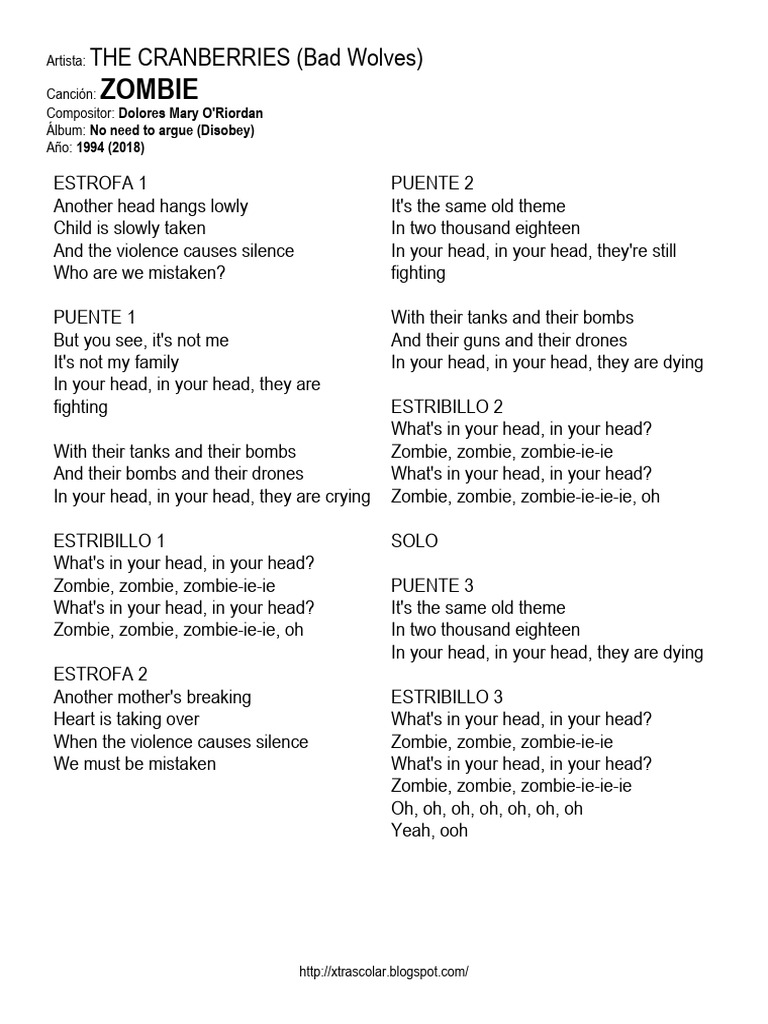 Zombie (The Cranberries) - Letra | PDF
