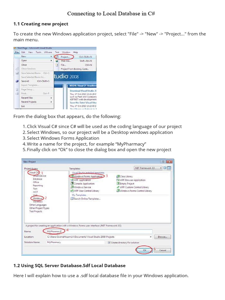 C - Sharp - Connecting To Local Database | PDF | Language Integrated Query | Databases