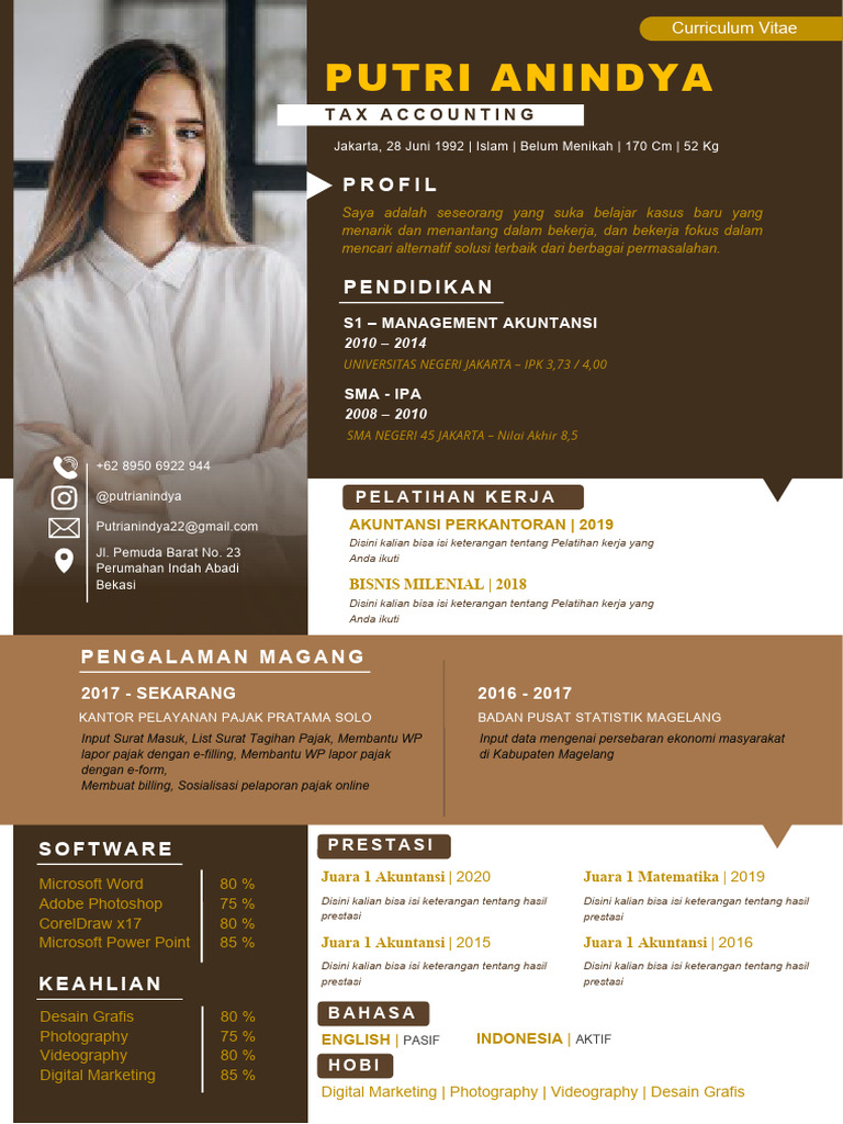 Template CV 033 File CV Umum E7sndi673 | PDF