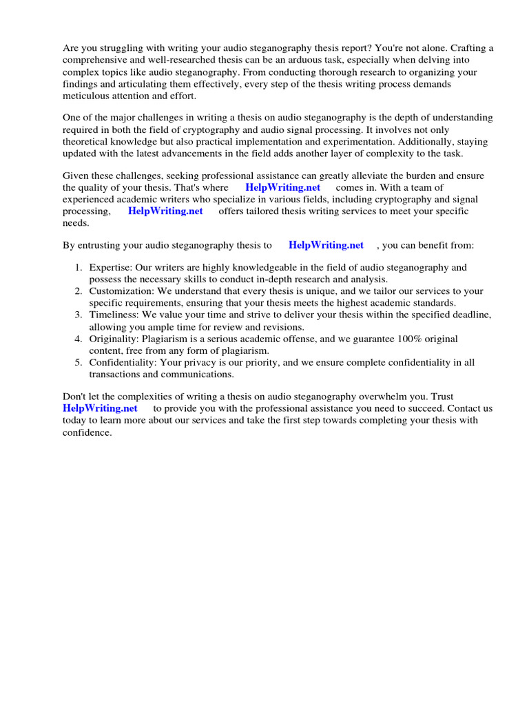 Audio Steganography Thesis Report | PDF | Cryptography | Data Compression