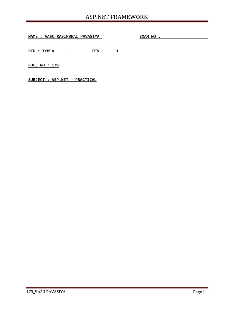 179 - Vasu Pavasiya | PDF | Parameter (Computer Programming) | Active Server Pages