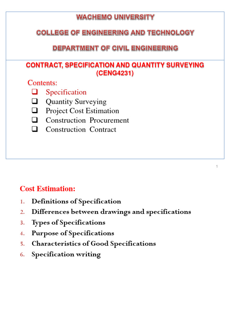 CH 1.specifications | Download Free PDF | Specification (Technical Standard) | Concrete